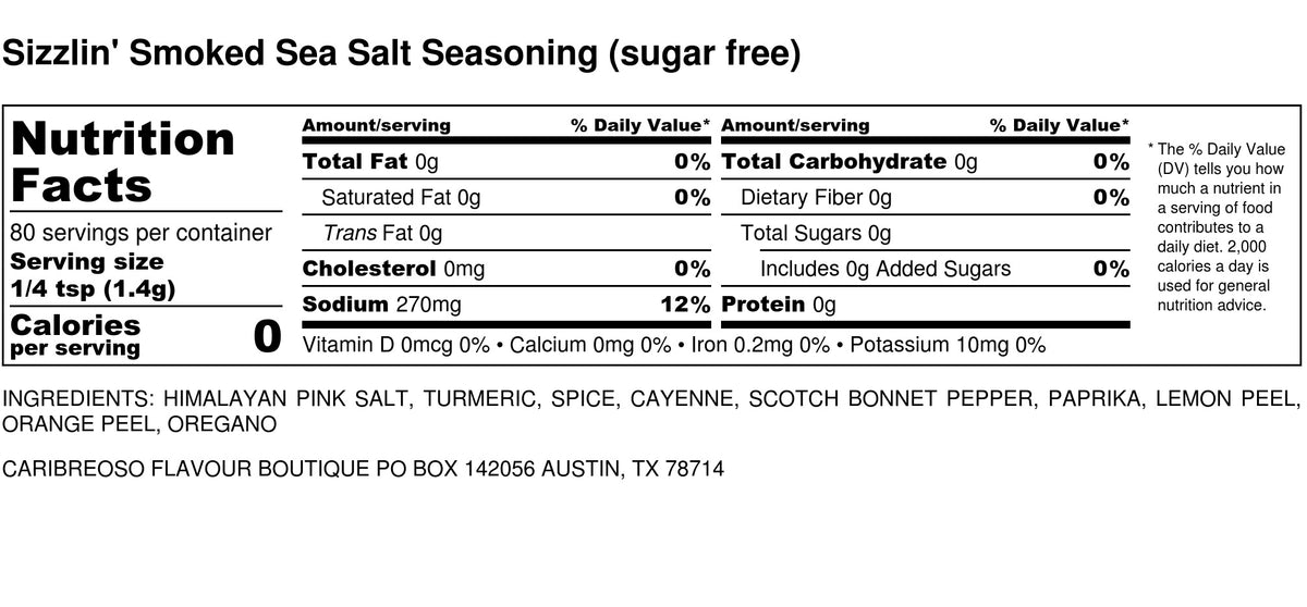 Sizzlin' Smoked Sea Salt Seasoning – Caribreoso Flavour Boutique Online ...